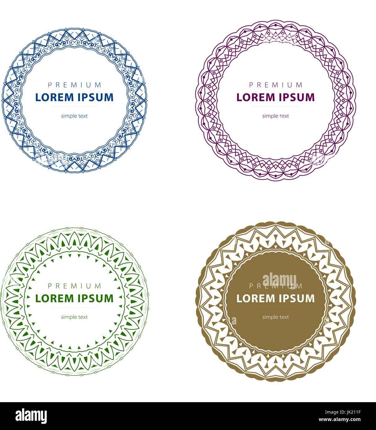 Vector set of abstract frames and logo templates in line style ...