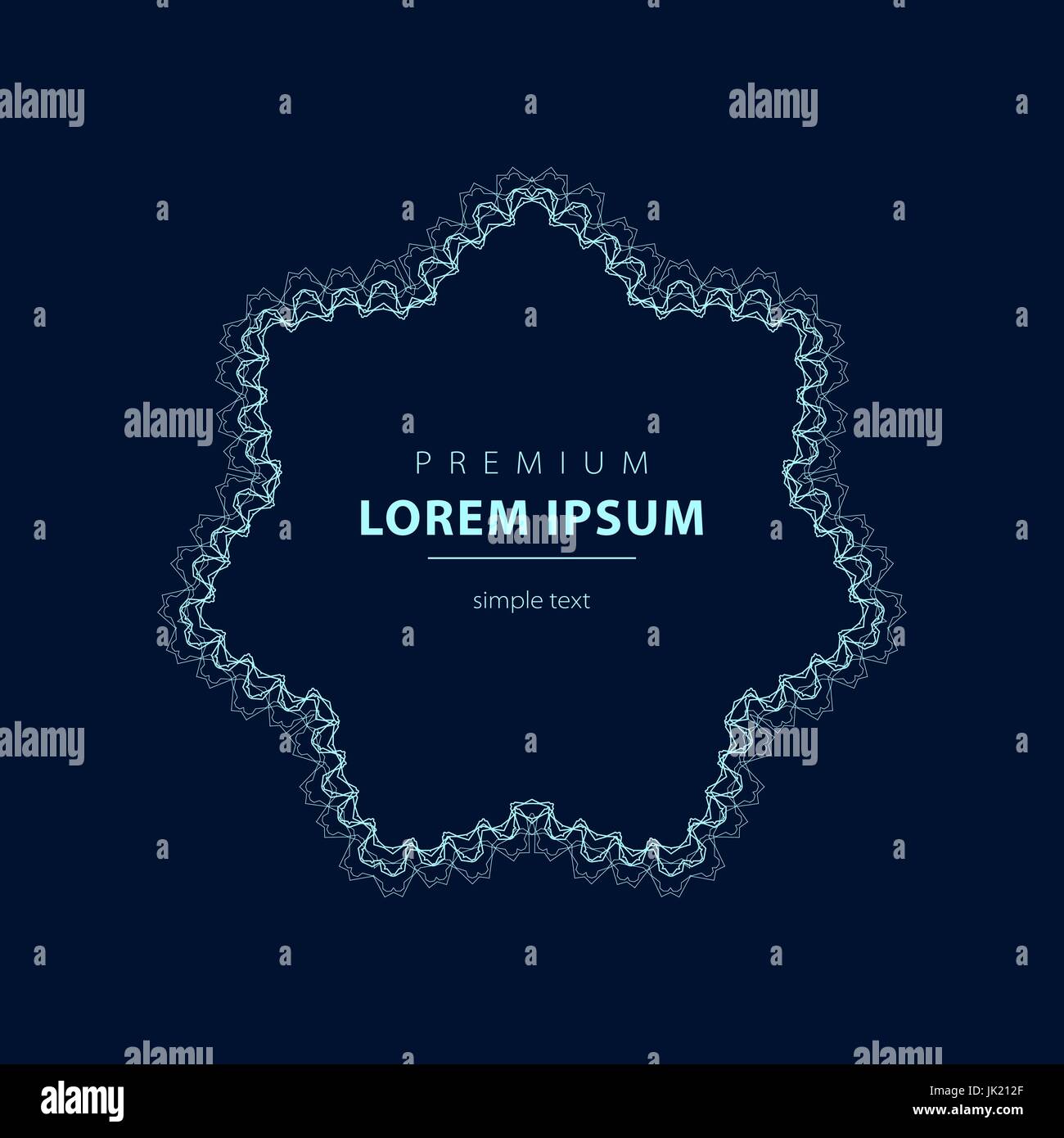 Vector set of abstract frames and logo templates in line style ...