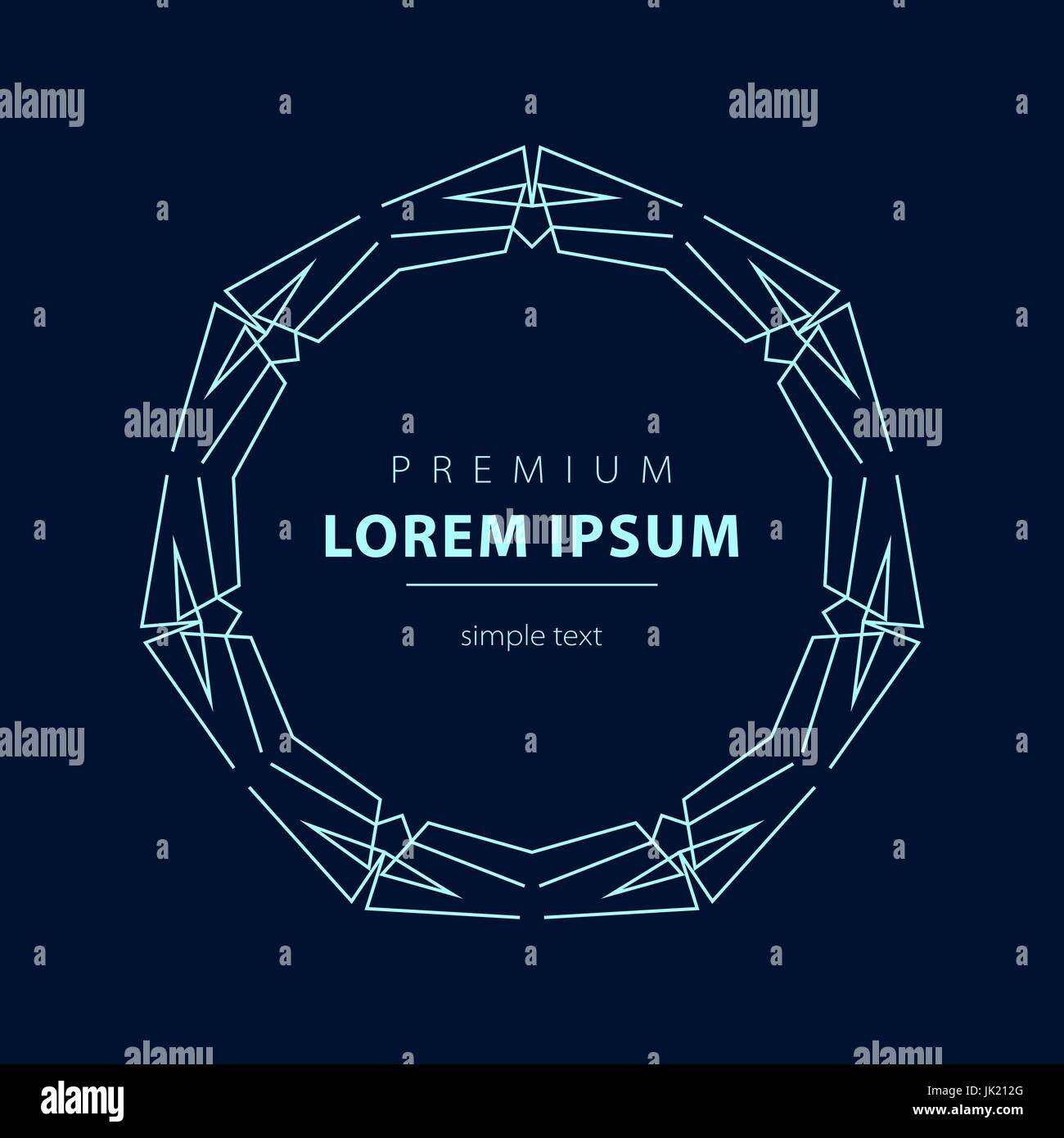 Vector set of abstract frames and logo templates in line style ...