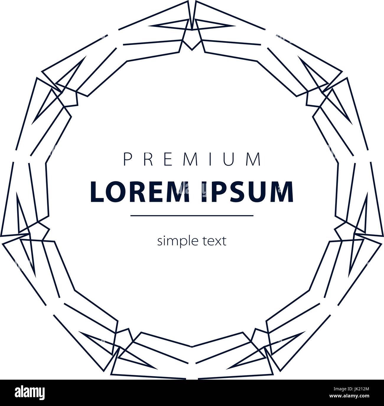 Vector set of abstract frames and logo templates in line style ...