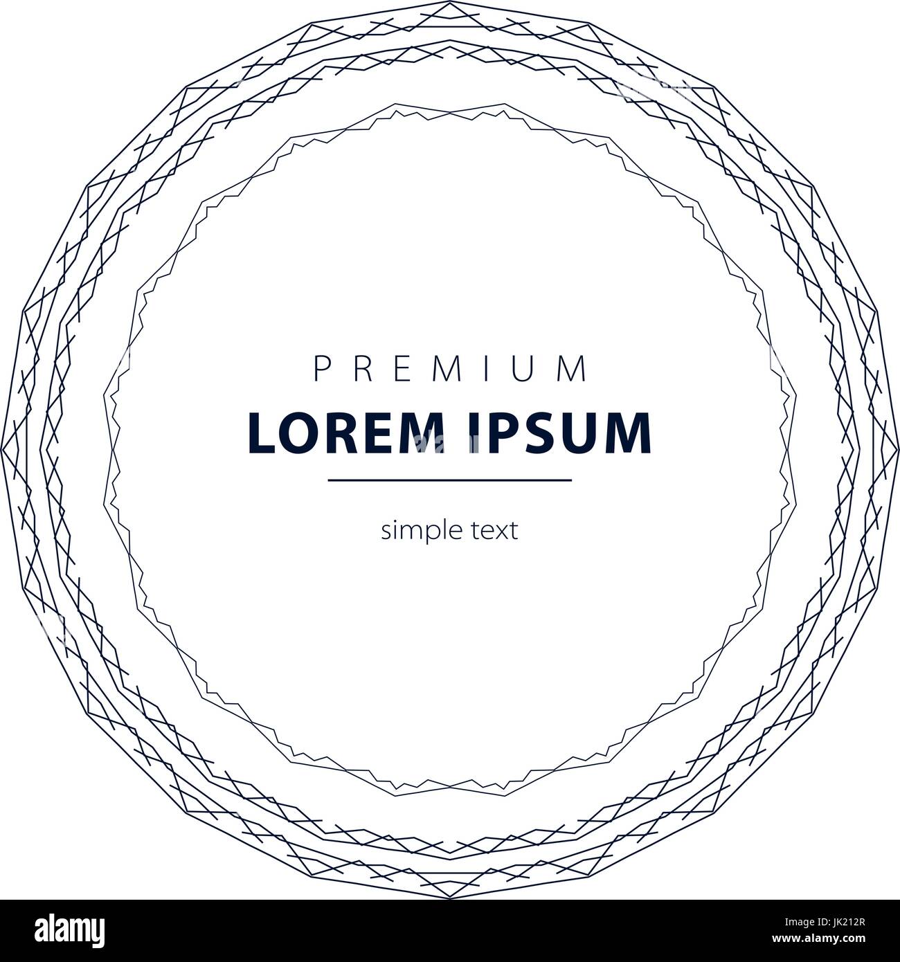 Vector set of abstract frames and logo templates in line style ...
