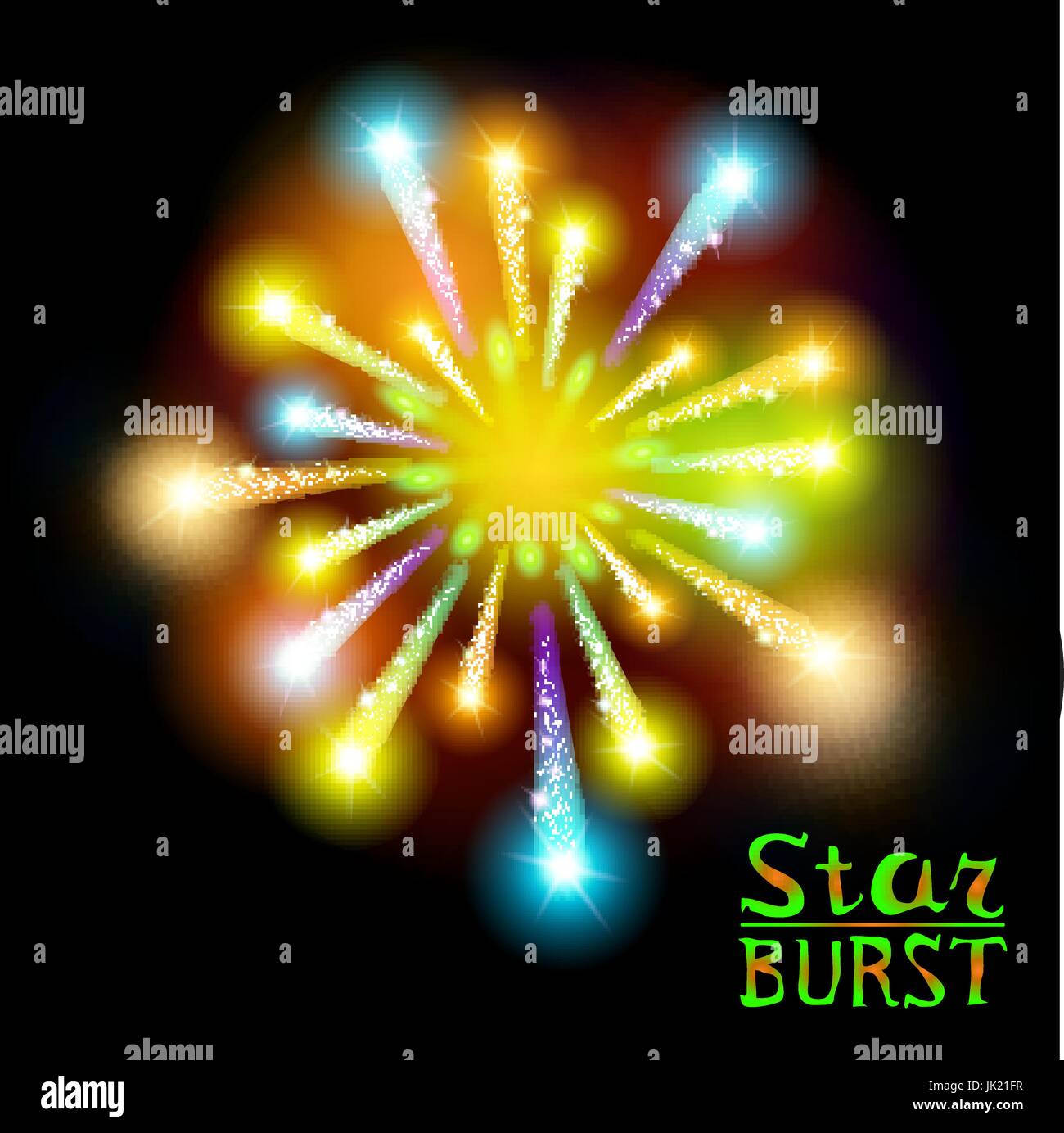 Festive patterned firework bursting in various shapes sparkling ...