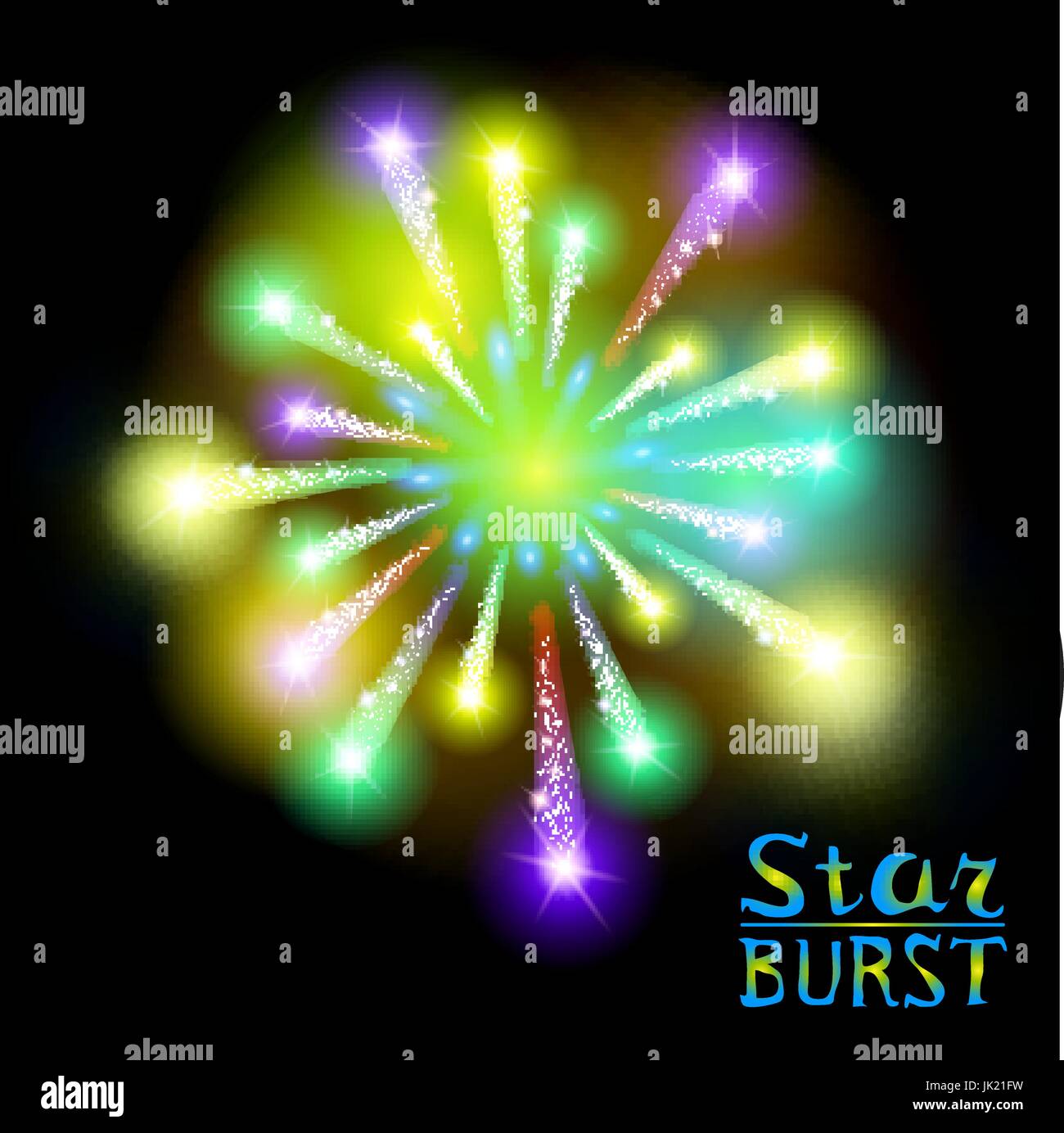 Festive patterned firework bursting in various shapes sparkling ...