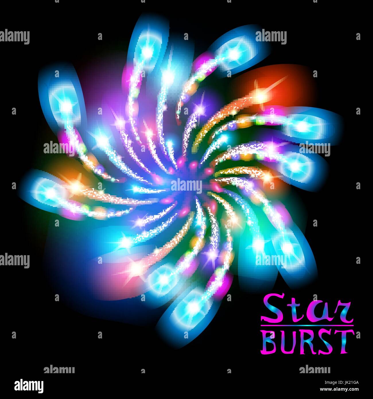 Festive patterned firework bursting in various shapes sparkling ...