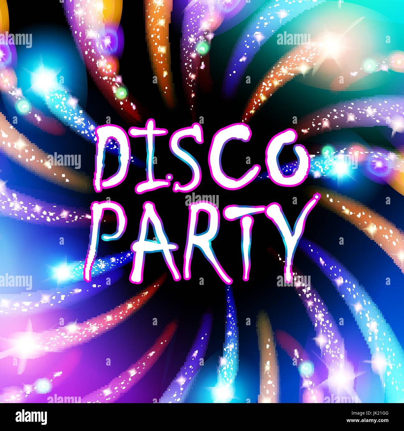 Vector colorful lights salute, fireworks art disco party Stock Vector ...