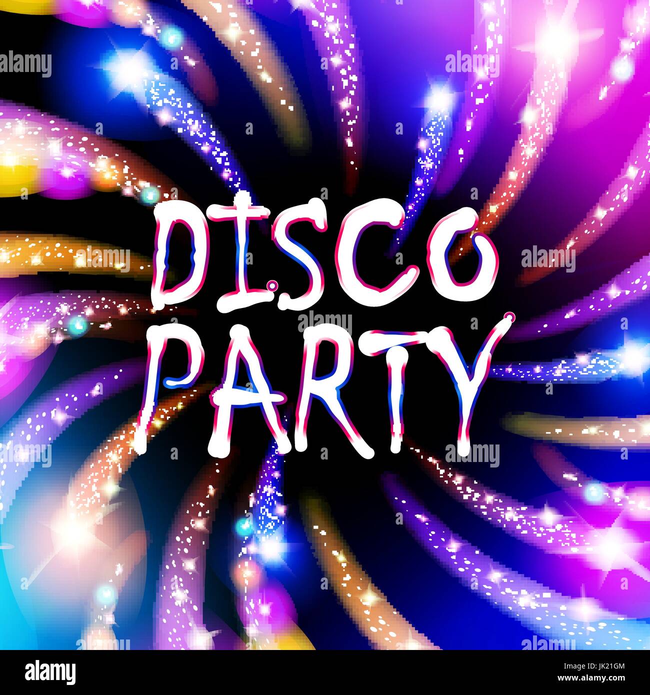 Vector colorful lights salute, fireworks art disco party Stock Vector ...