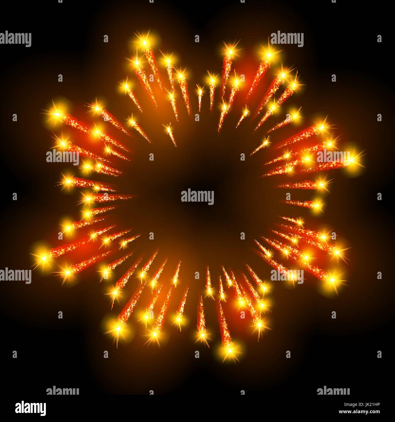 Festive patterned firework bursting in various shapes sparkling ...