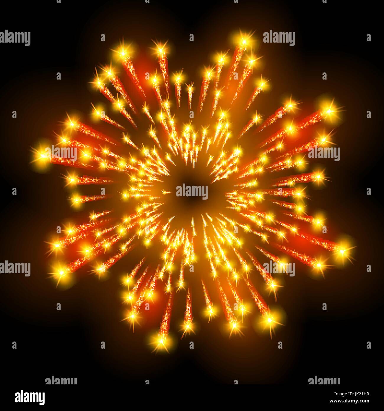 Festive patterned firework bursting in various shapes sparkling ...