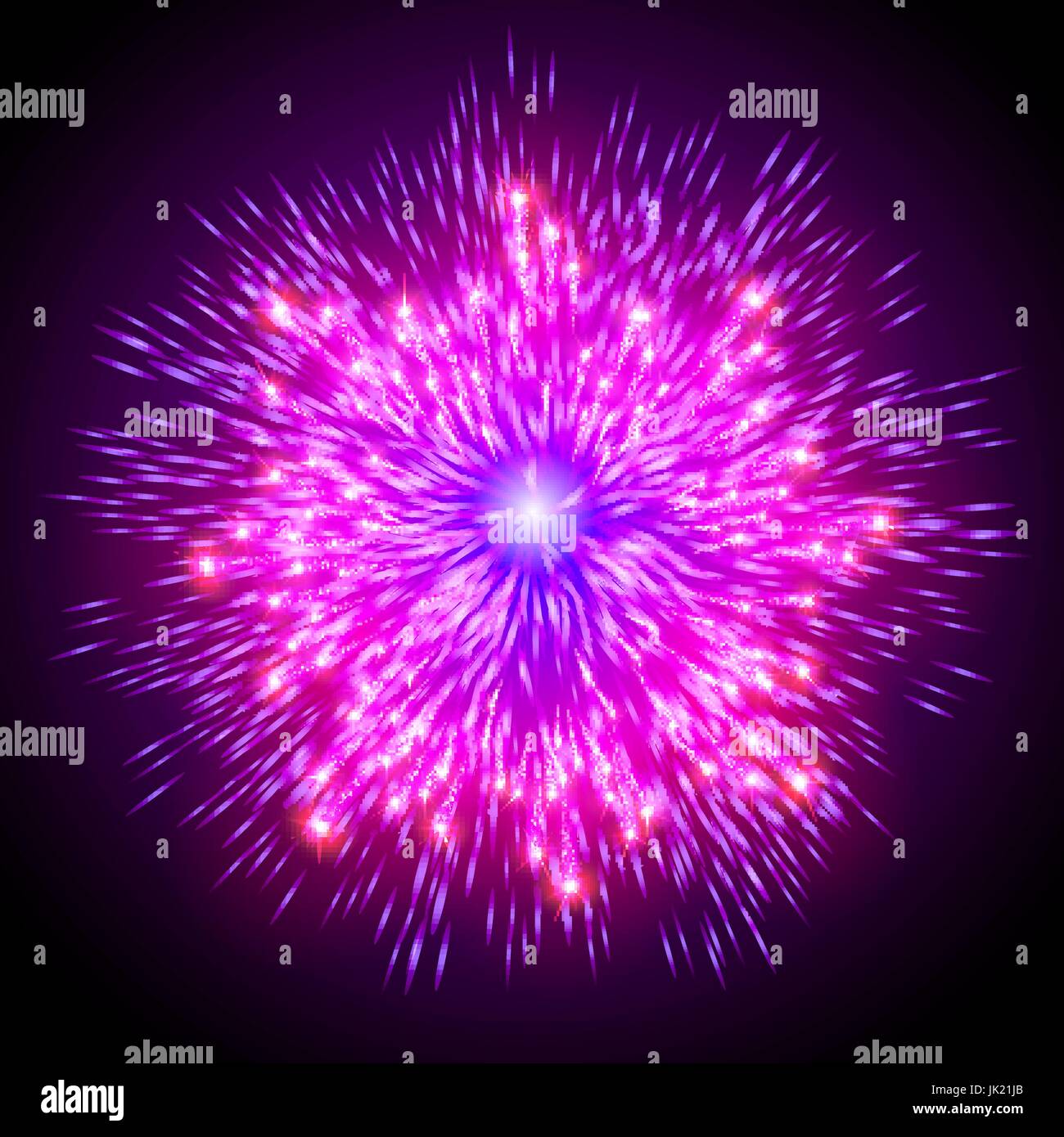 Festive patterned firework bursting in various shapes sparkling ...
