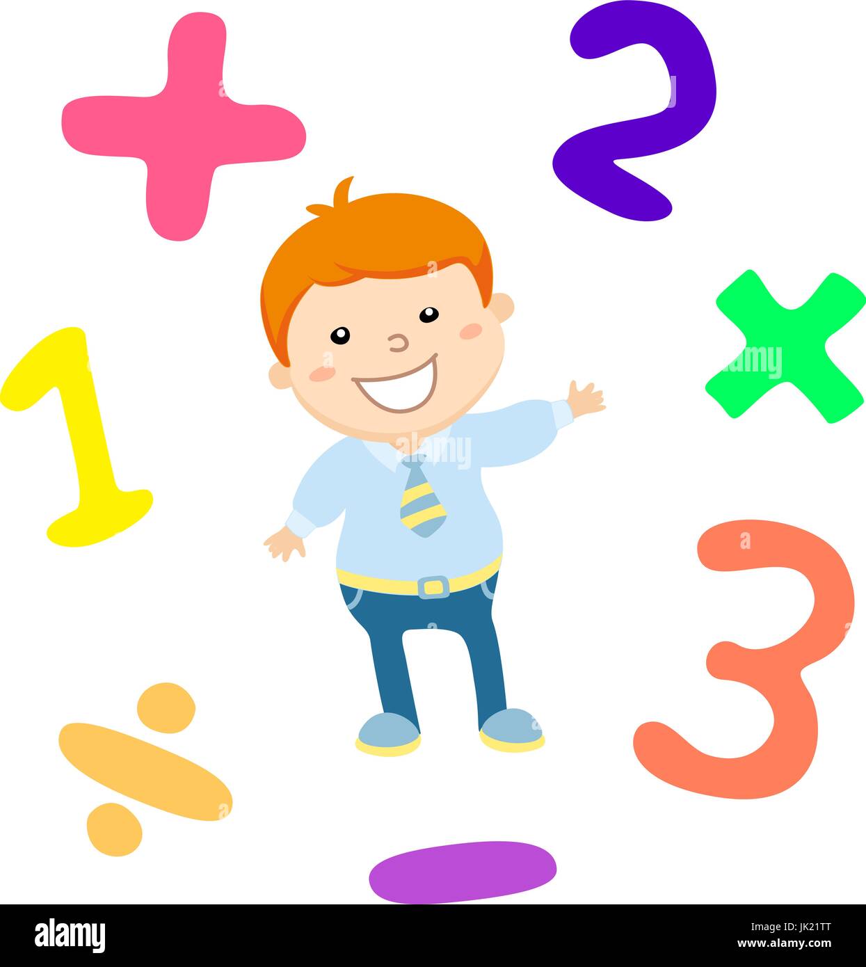 Cartoon style math learning game illustration. Mathematical arithmetic ...