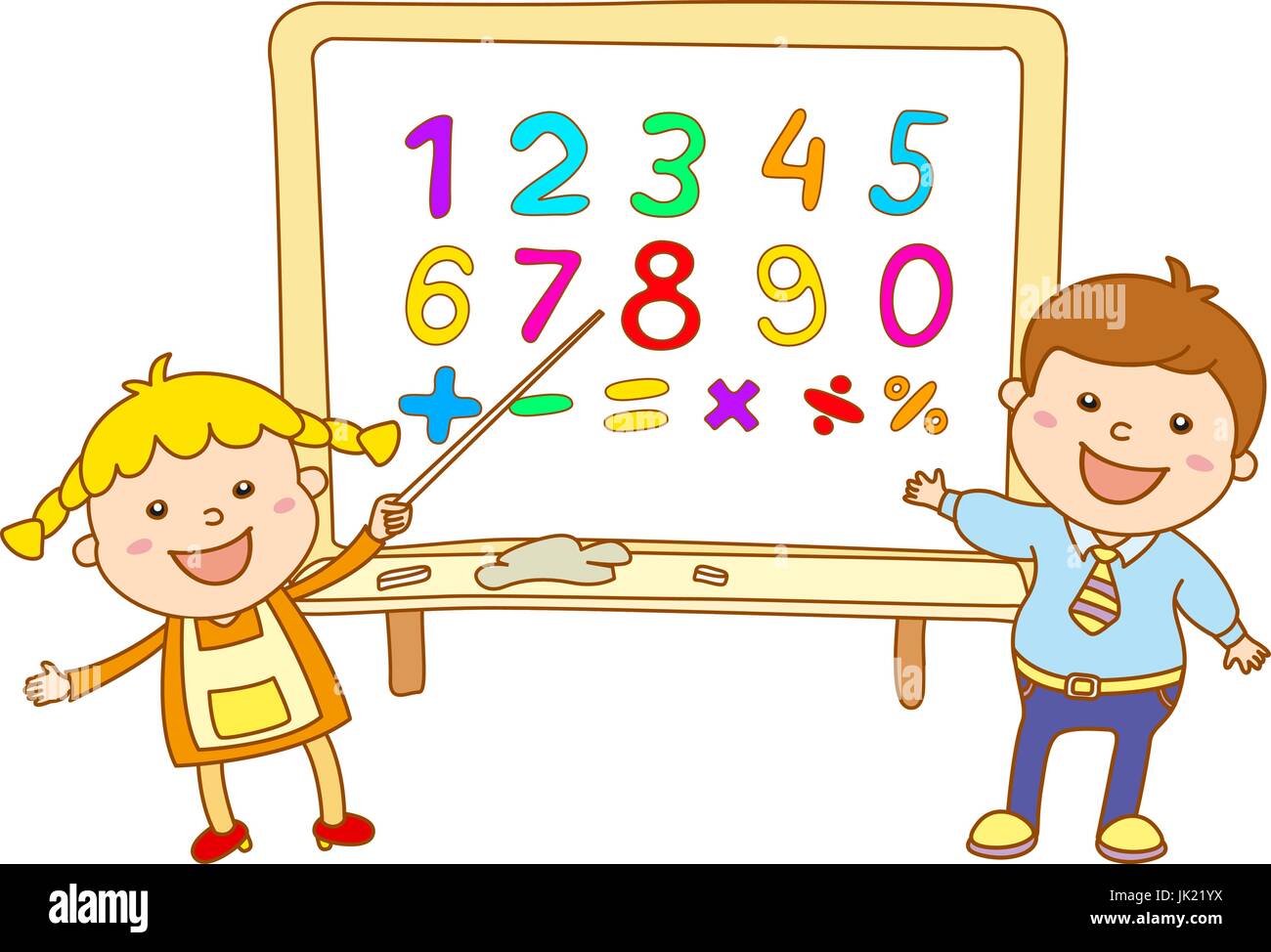 Set of color vector numbers. kids illustration children, fun Stock ...