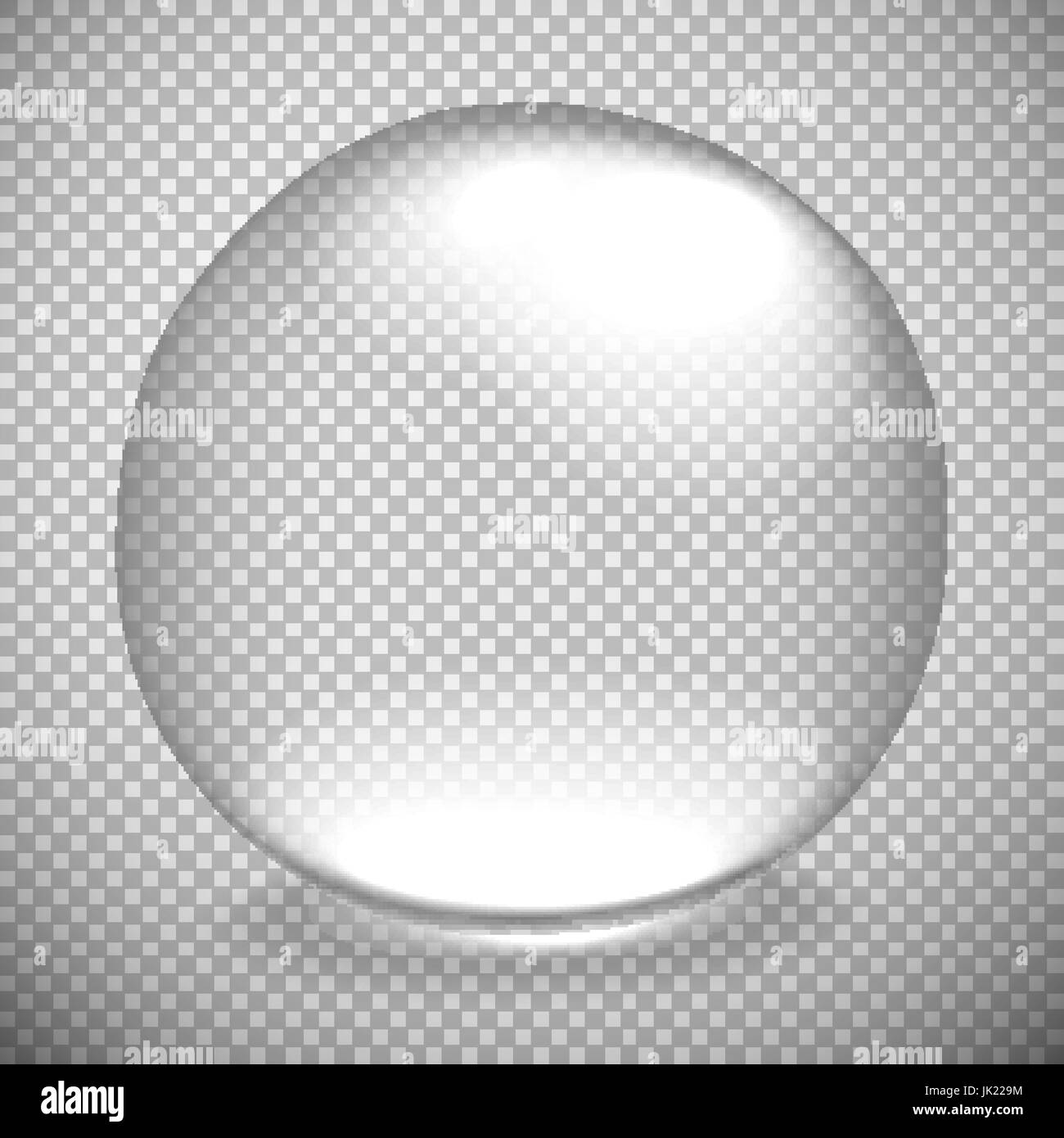 Transparent drop with shadow and reflection, vector illustration Stock ...