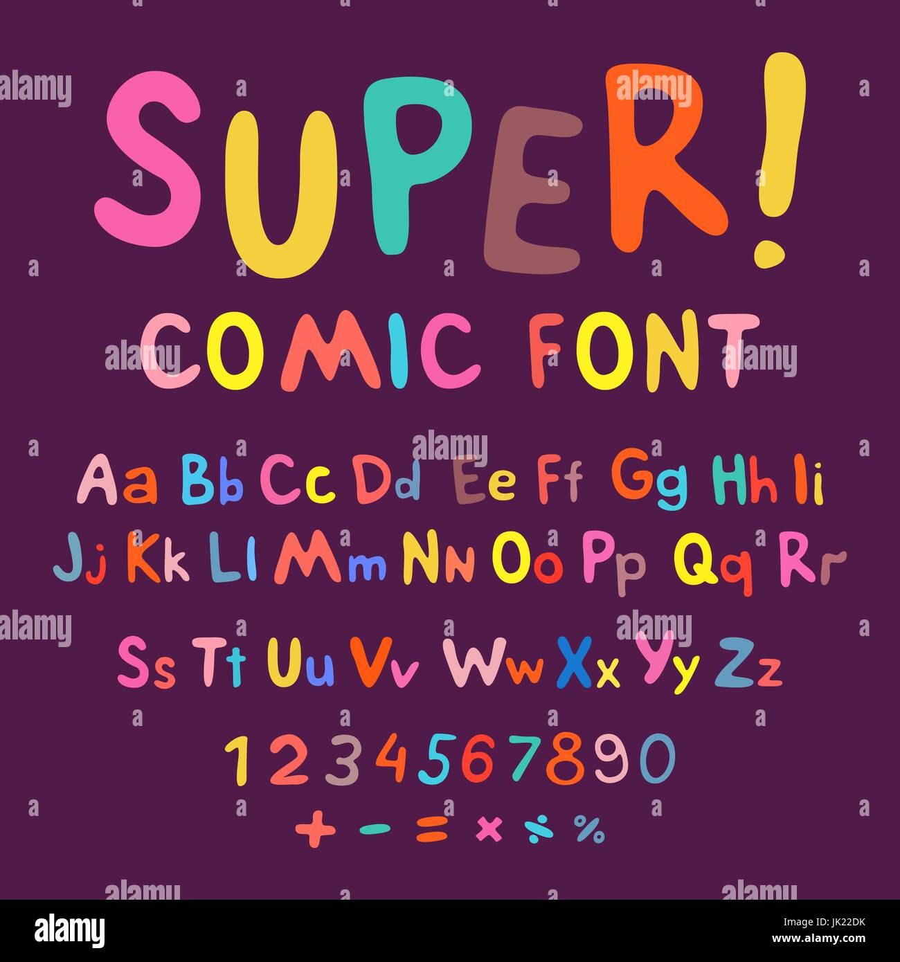 Funny alphabet isolated cute illustration cartoon font symbol abc Stock ...