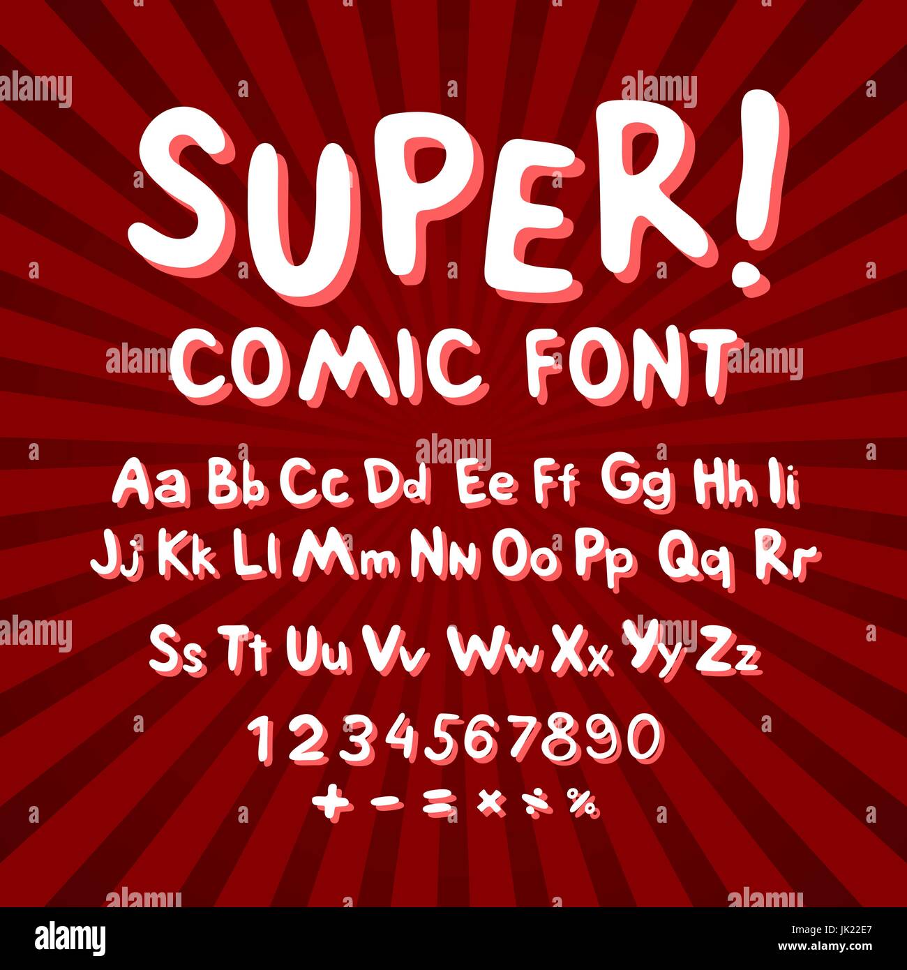 Creative comic font. Alphabet in style of comics, pop art. Multilayer ...