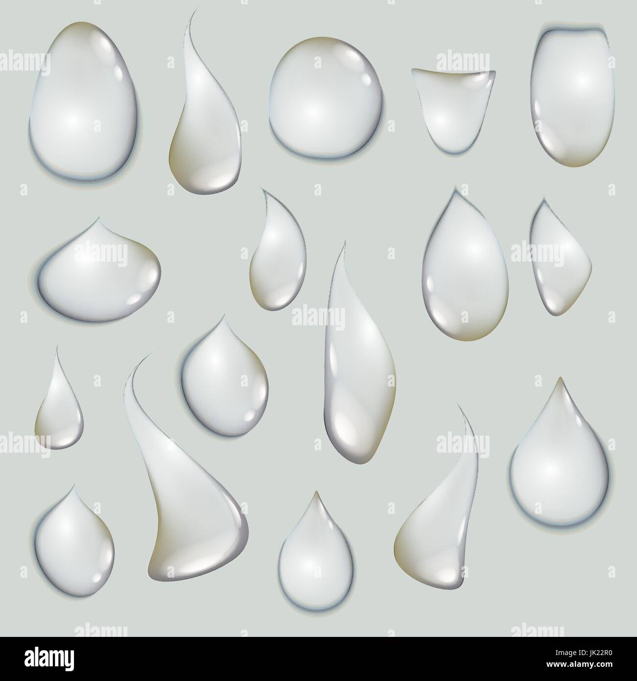 Transparent water drop on light gray background, vector illustration ...