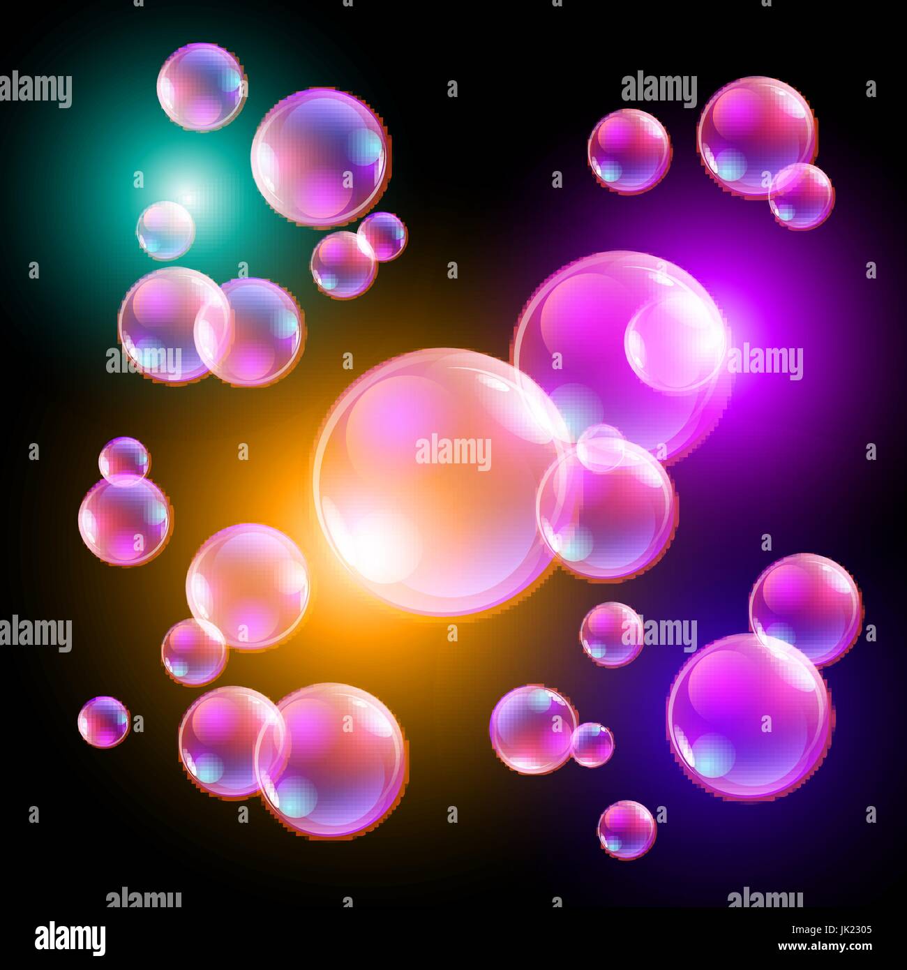 Vector illustration of shiny bubbles on the sky background art Stock ...