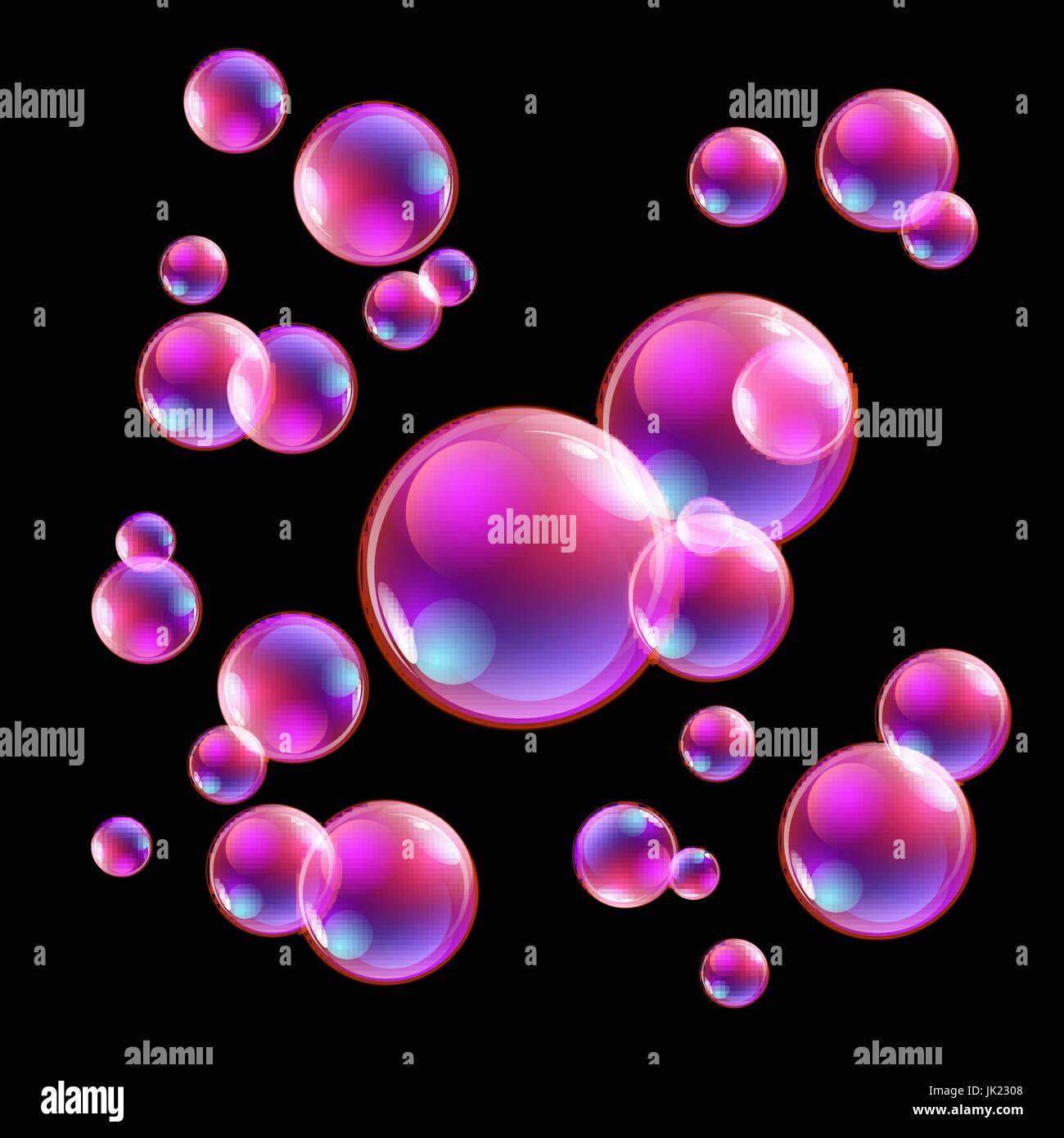 Vector illustration of shiny bubbles on the sky background art Stock ...