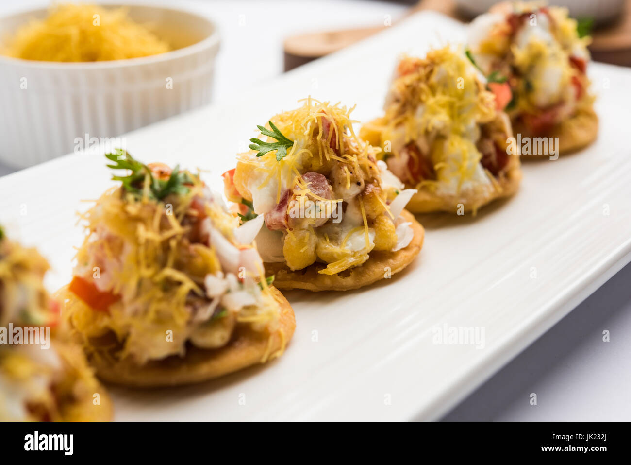 Sev Btata Puri / sev puri / papdi chat - popular indian snacks item ...