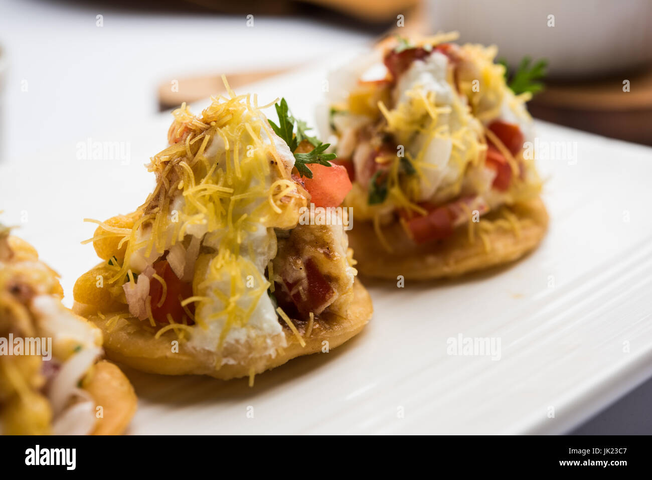Sev Btata Puri / sev puri / papdi chat - popular indian snacks item ...