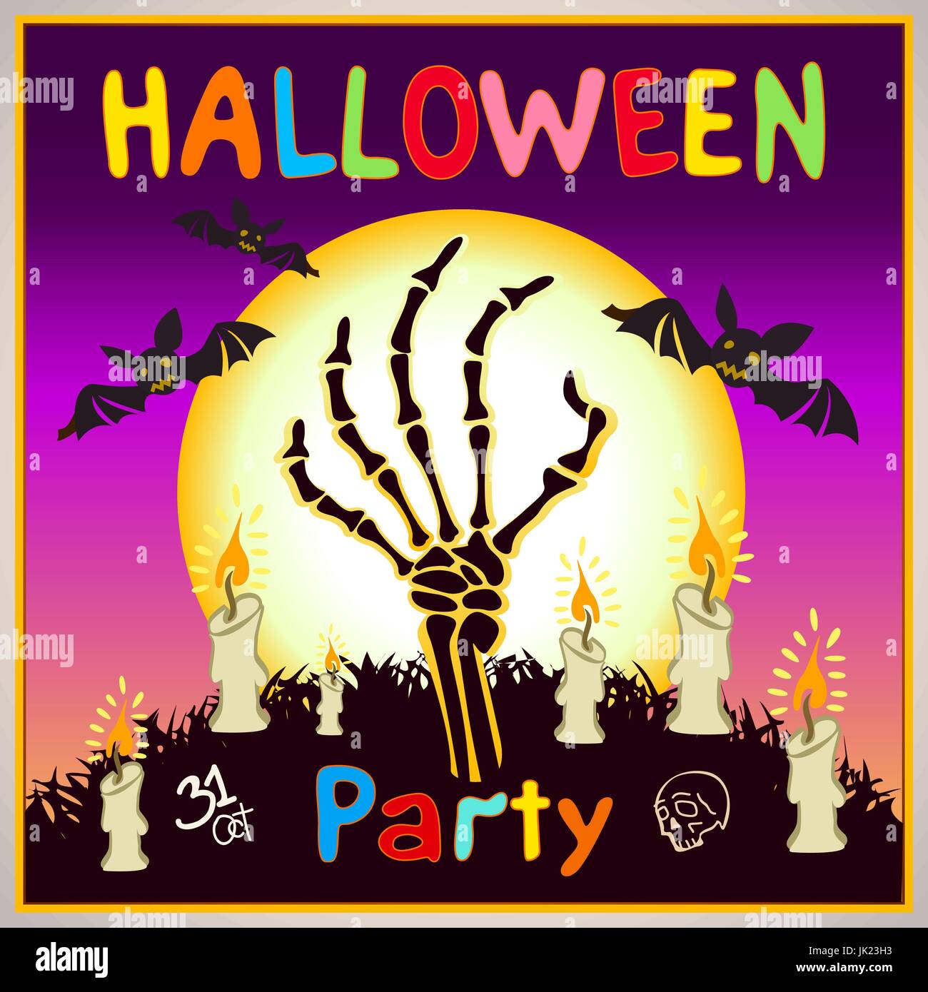 Happy Halloween card. background Flat design. Vector illustration art ...