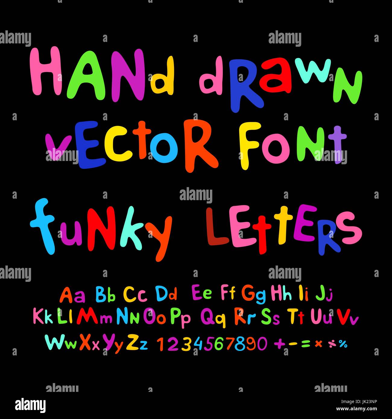 Hand-drawn vector alphabet. art funky letters font Stock Vector Image ...
