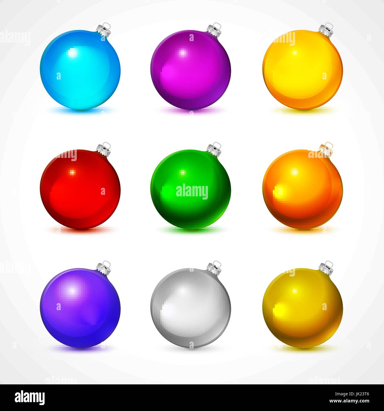 Colorful christmas balls. Set of isolated realistic decorations. Vector ...