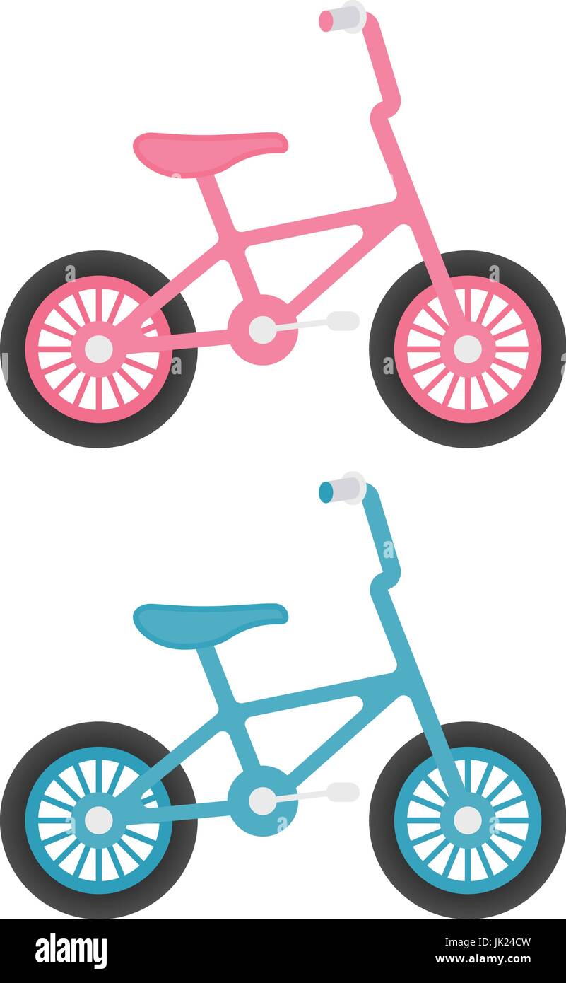 Set Of Kids Bicycles Isolated On A White Background. Vector ...