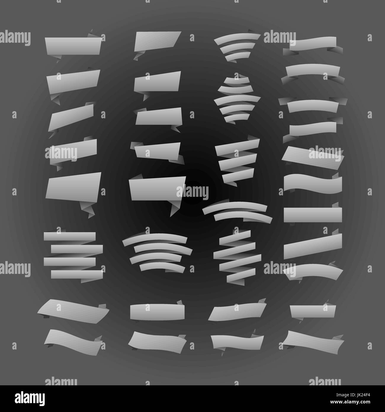 Vector grey ribbons set. Elements isolated on white background art ...