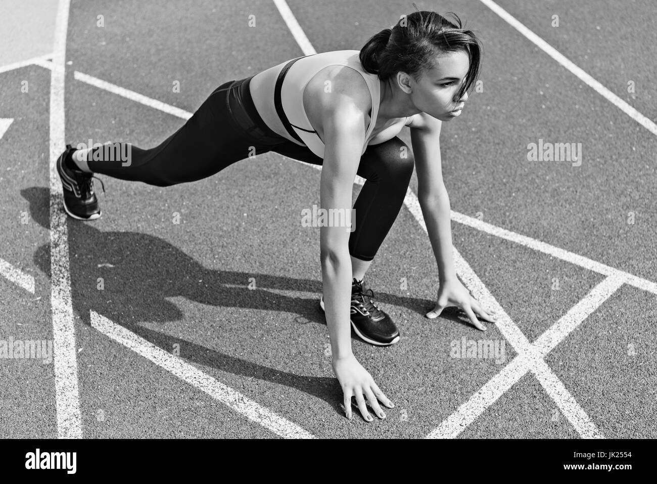 Woman runner Black and White Stock Photos & Images - Alamy