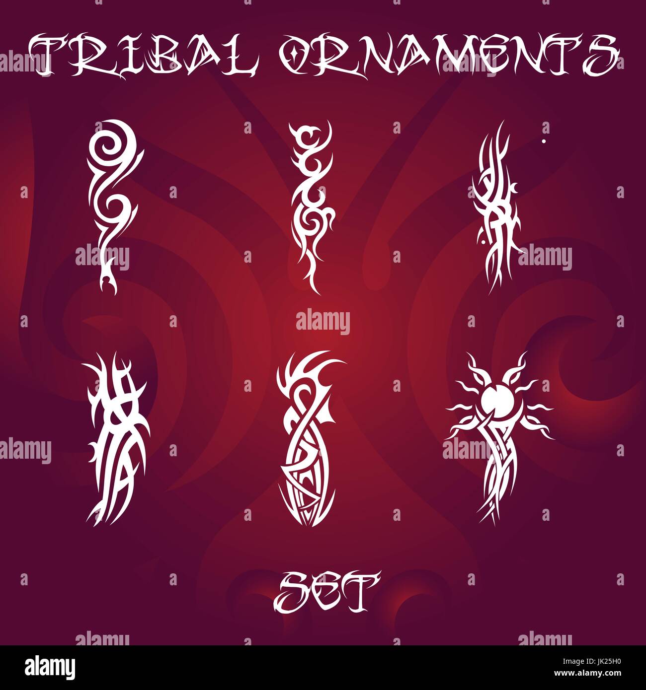 Tribal ornaments and tattoo design elements set Stock Vector Image ...