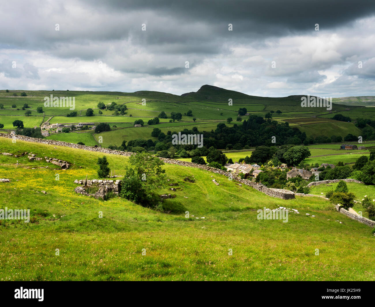 Smearsett Scar Looms Over the Village of Stainforth in Ribblesdale ...