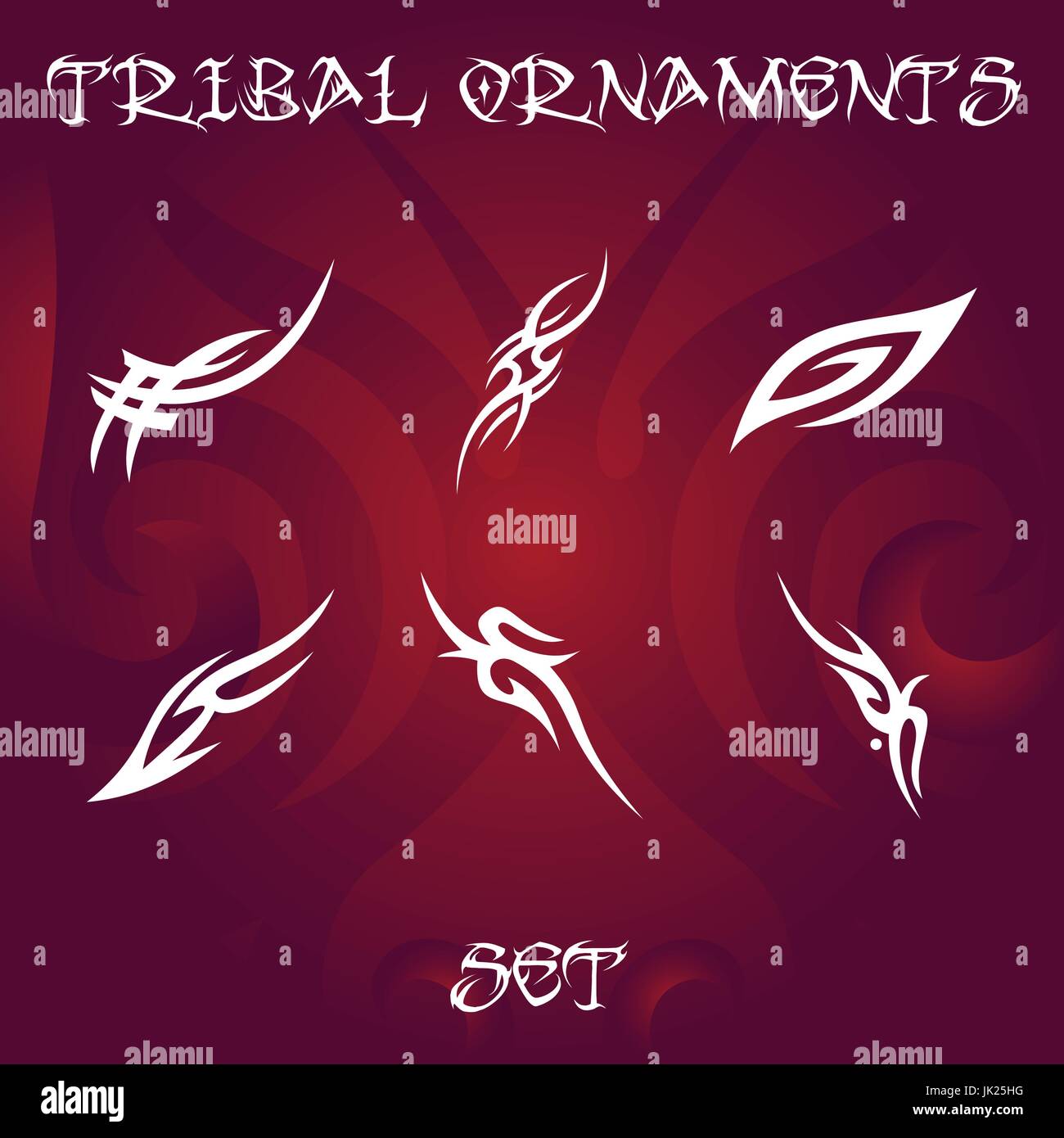 Tribal ornaments and tattoo design elements set Stock Vector Image ...
