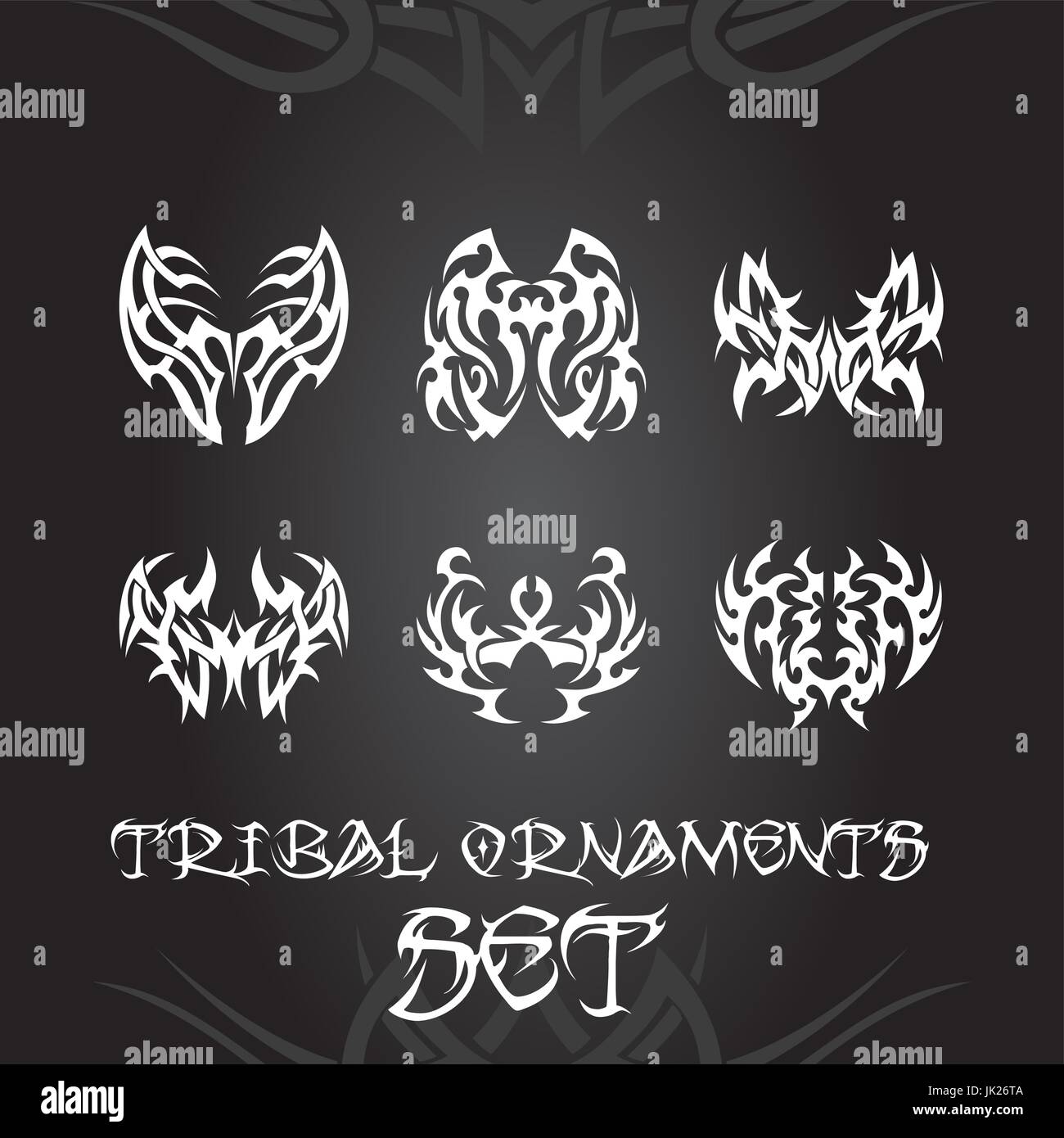 Tribal ornaments and tattoo design elements set Stock Vector Image ...