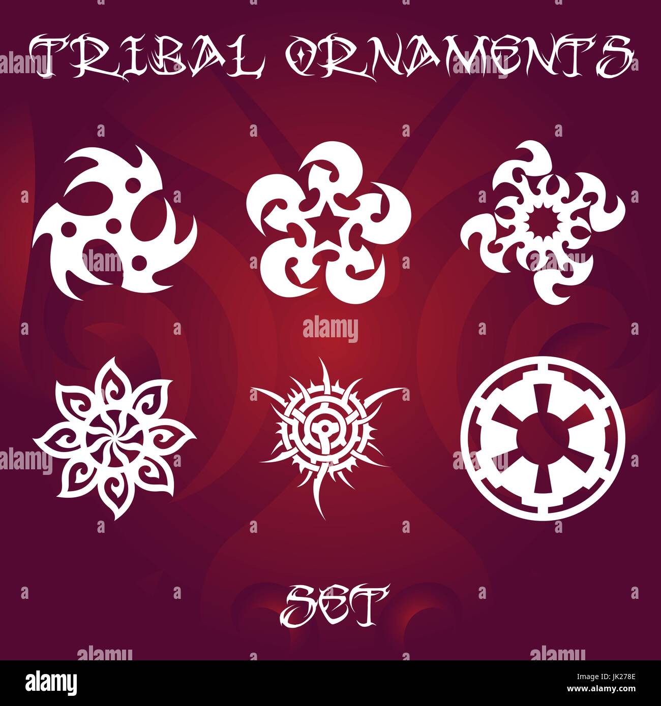 Tribal ornaments and tattoo design elements set Stock Vector Image ...