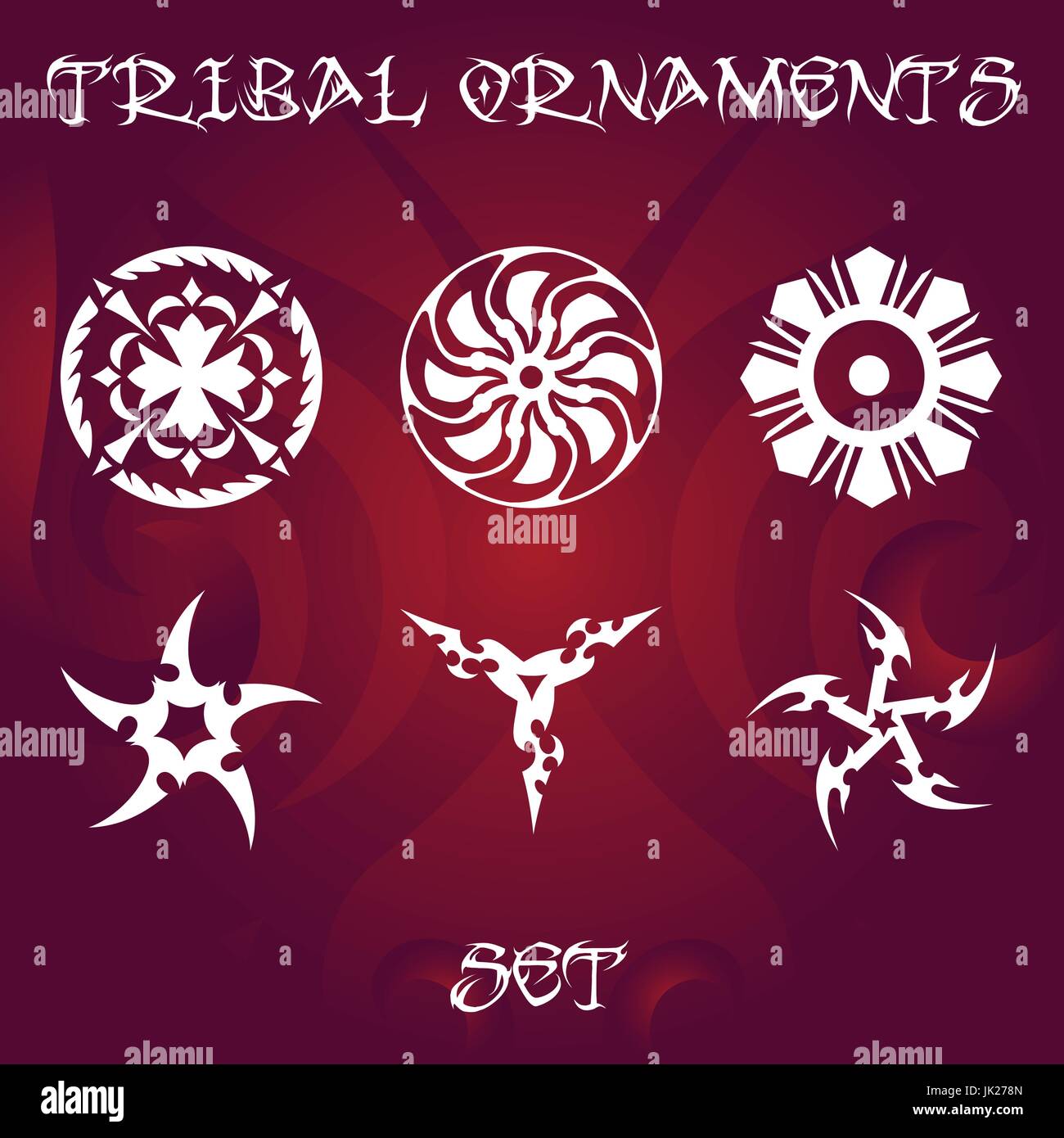 Tribal ornaments and tattoo design elements set Stock Vector Image ...
