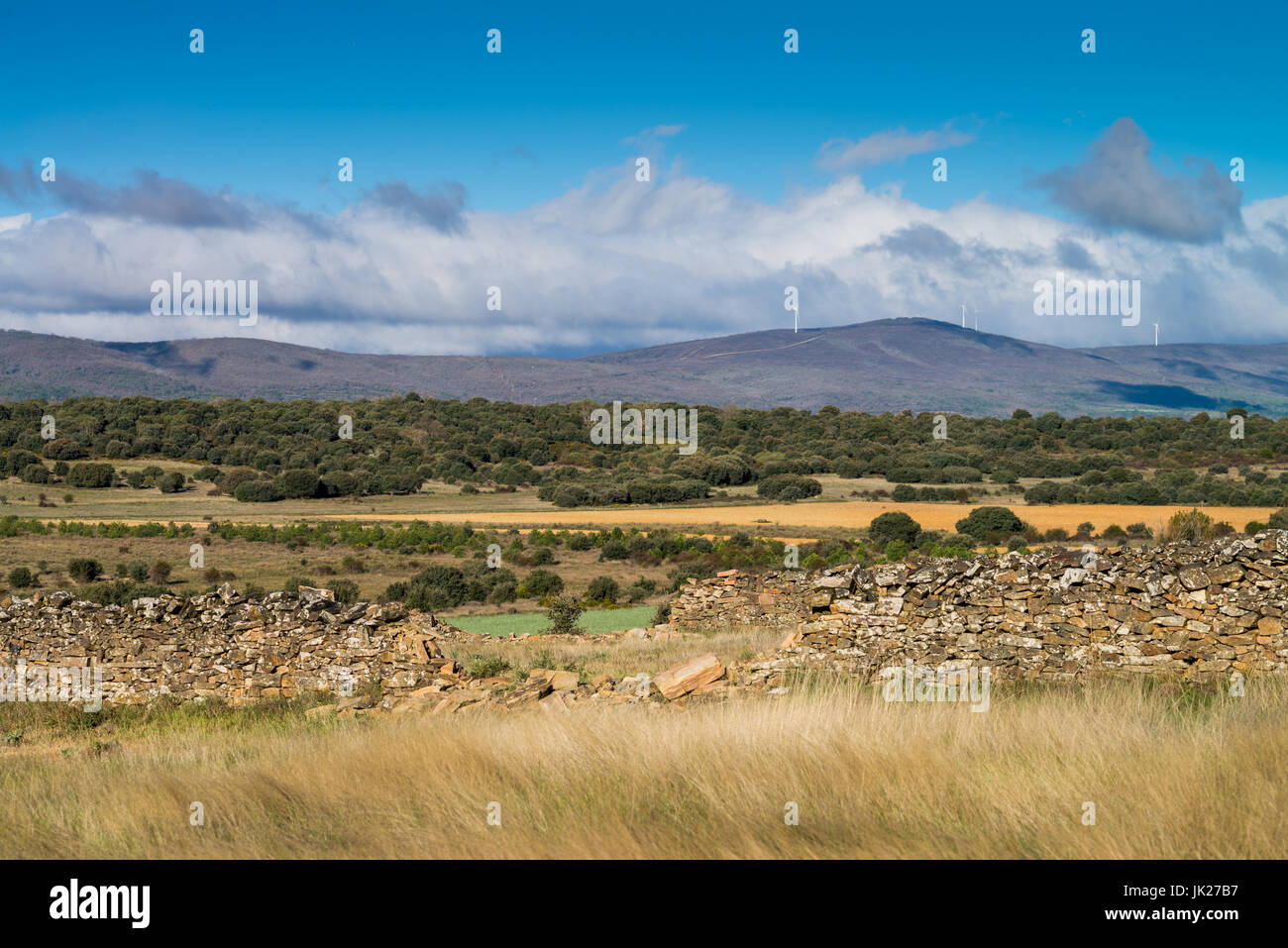 Landscape near of the Cruz de Ferro, Spain. Camino de Santiago Stock ...