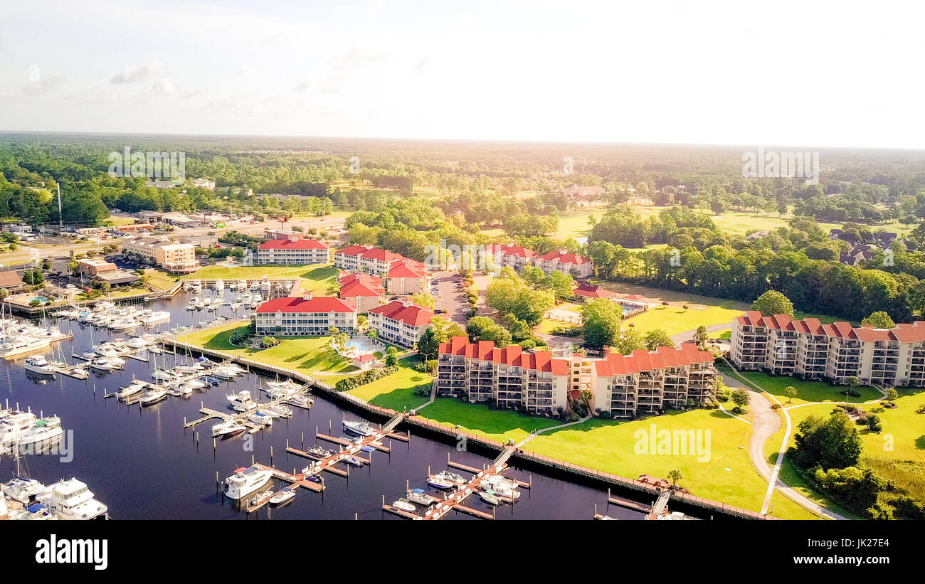 Aerial view of intercoastal marina in South Carolina Stock Photo - Alamy