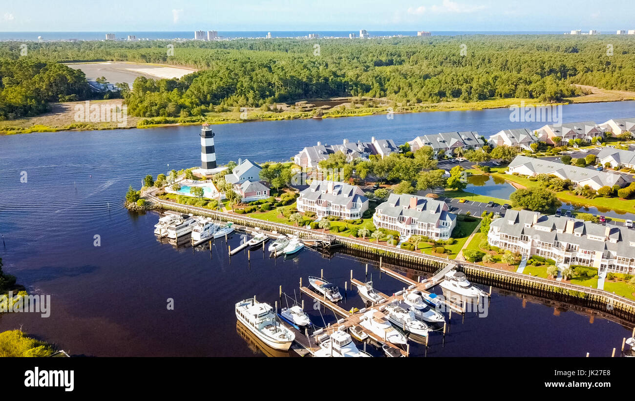 Aerial view of intercoastal marina in South Carolina Stock Photo - Alamy