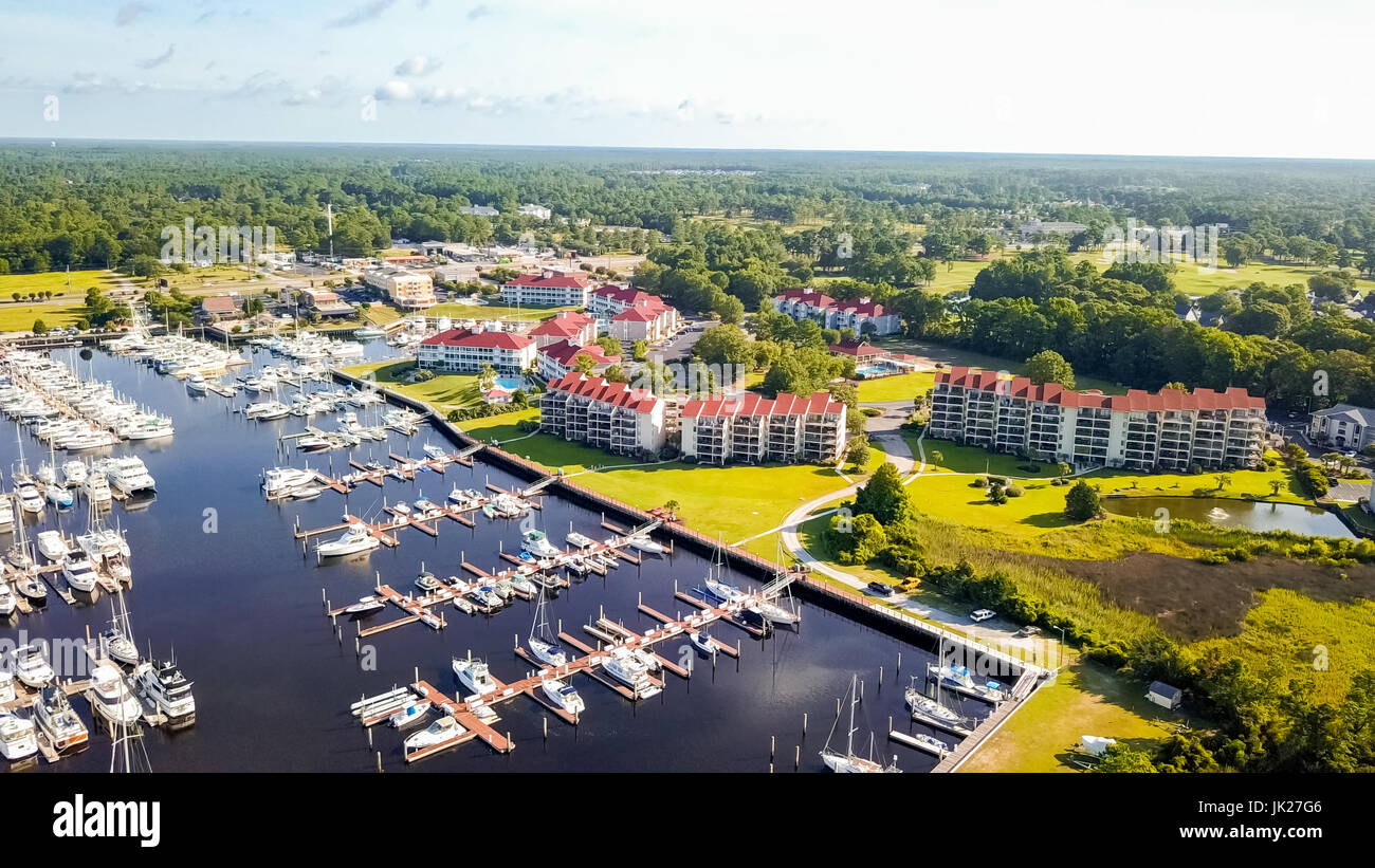 Aerial view of intercoastal marina in South Carolina Stock Photo - Alamy