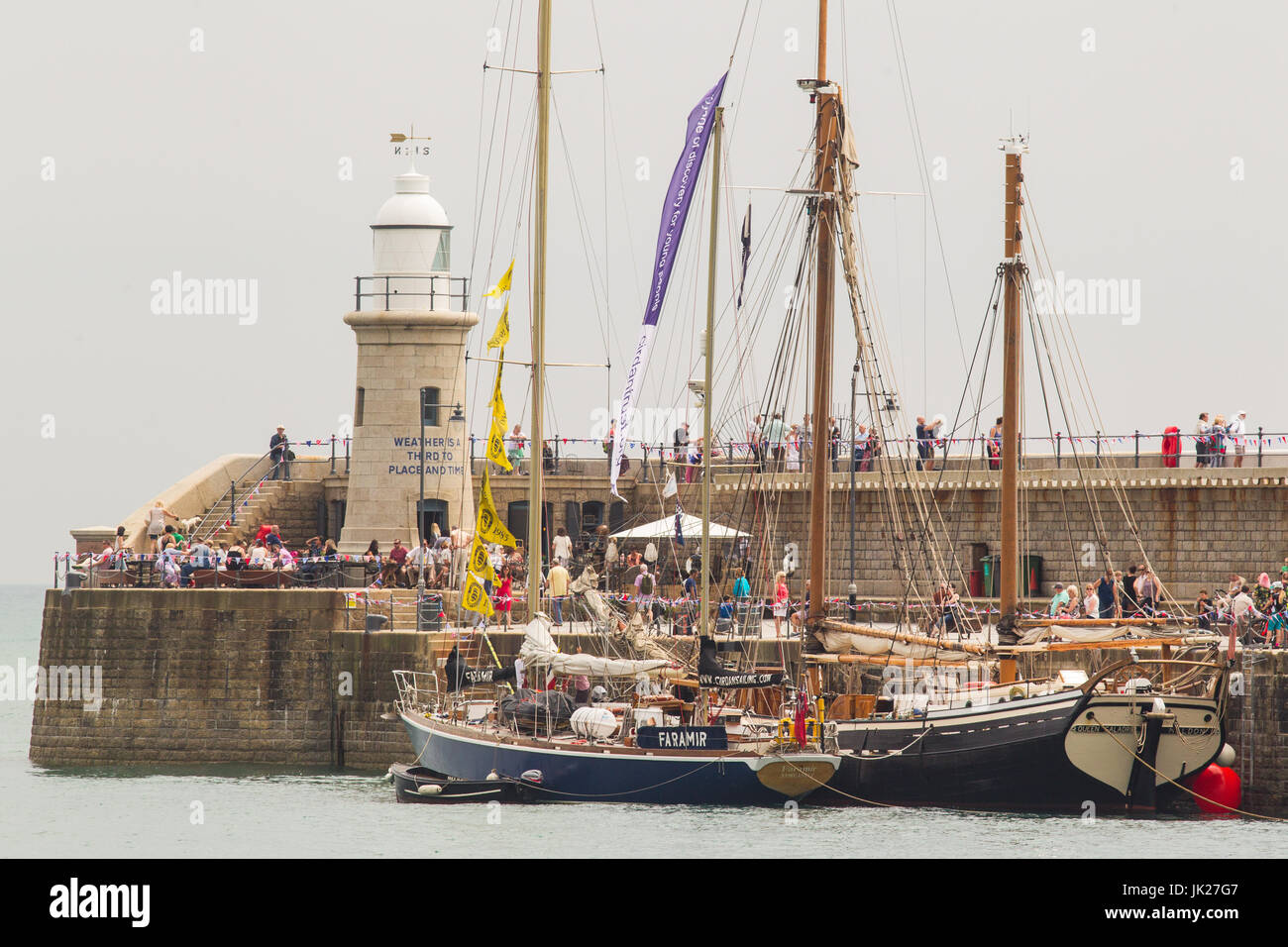 Tall Ships visiting the Folkestone Harbour Arm Stock Photo - Alamy