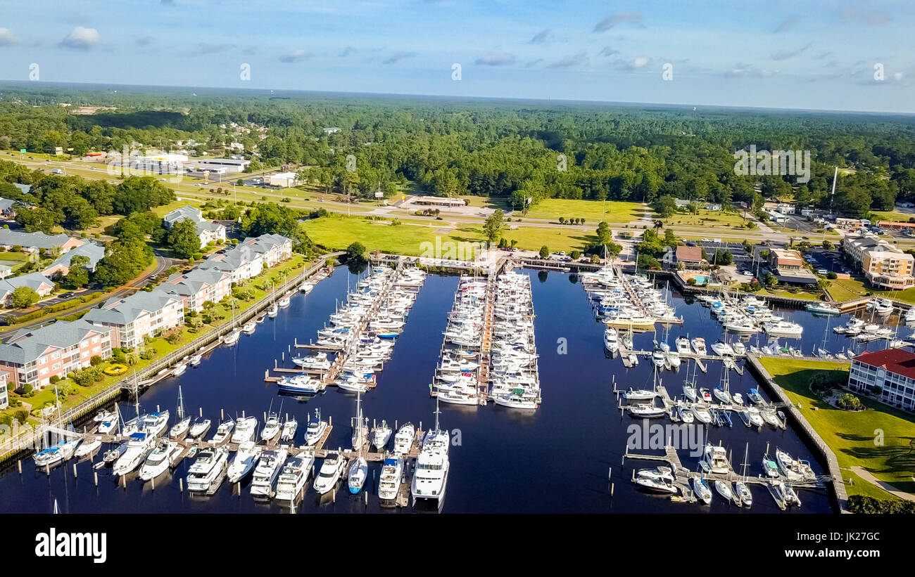 Aerial view of intercoastal marina in South Carolina Stock Photo - Alamy