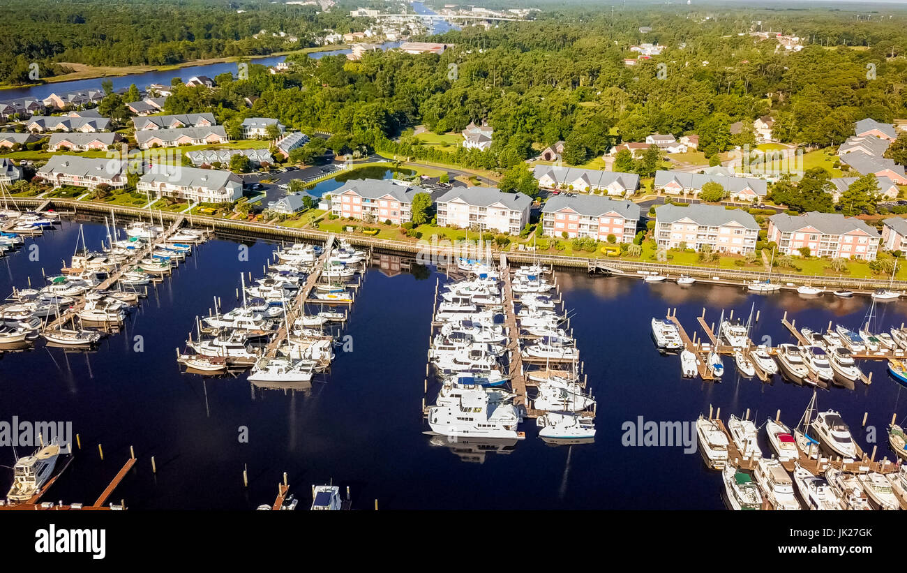 Aerial view of intercoastal marina in South Carolina Stock Photo - Alamy
