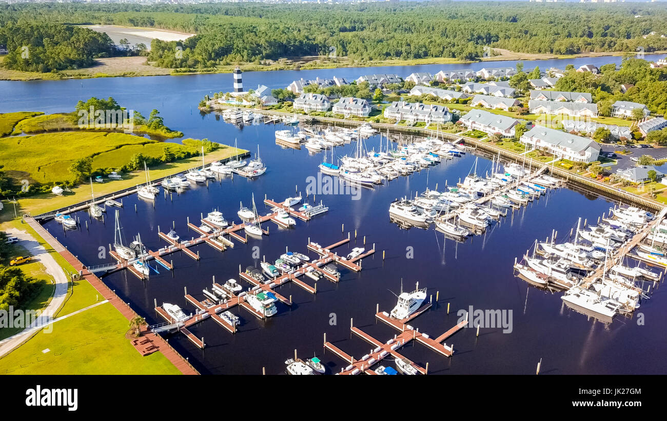Aerial view of intercoastal marina in South Carolina Stock Photo - Alamy