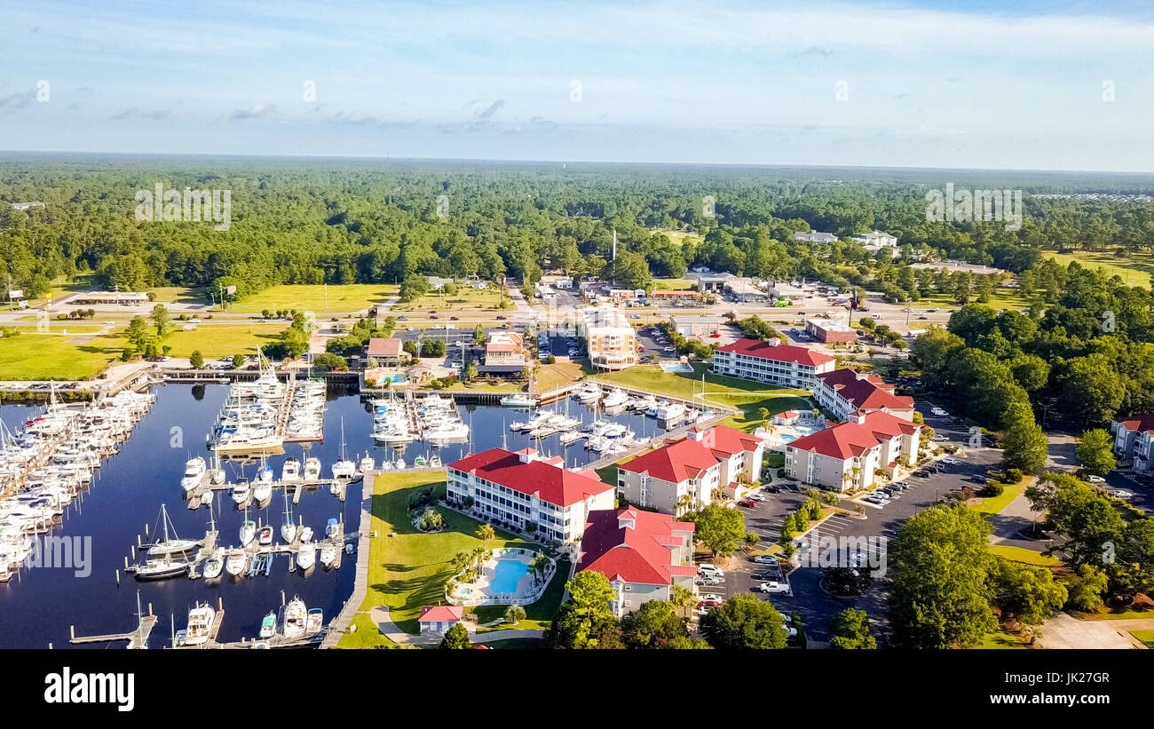 Aerial view of intercoastal marina in South Carolina Stock Photo - Alamy