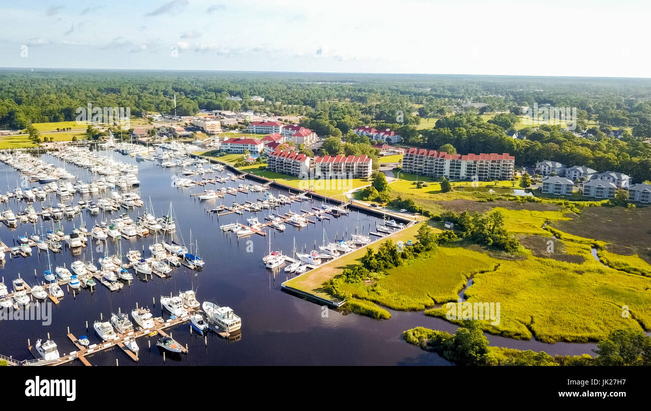 Aerial view of intercoastal marina in South Carolina Stock Photo - Alamy