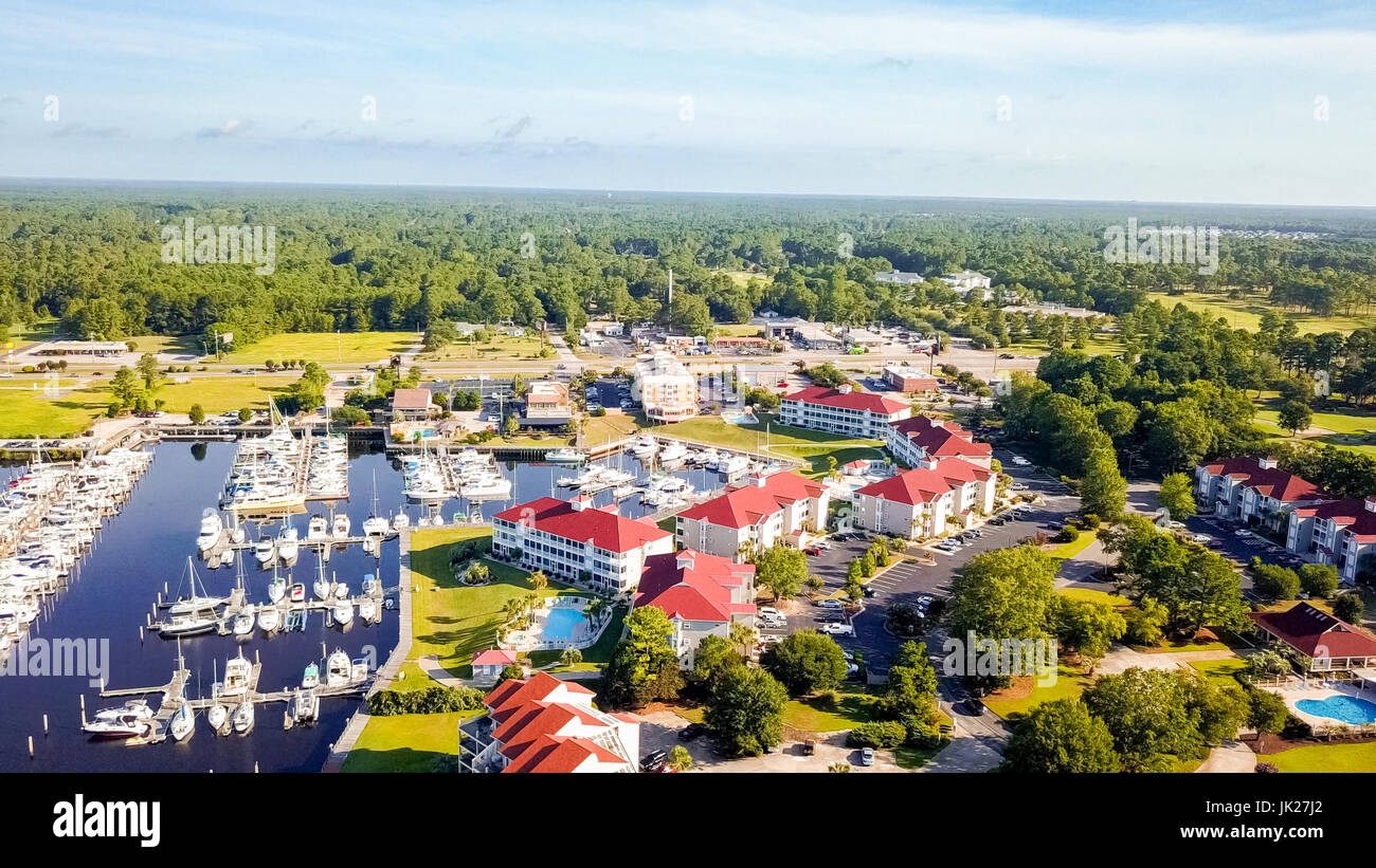 Aerial view of intercoastal marina in South Carolina Stock Photo - Alamy
