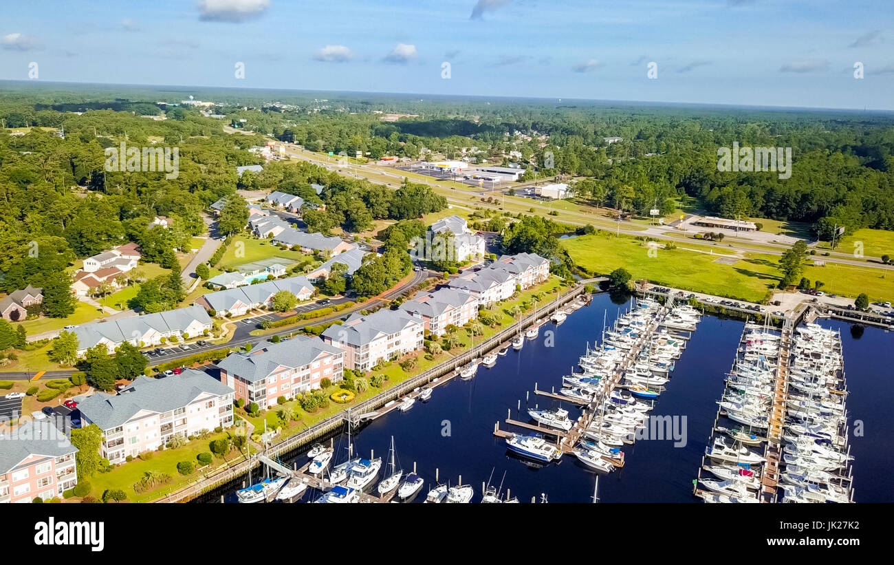 Aerial view of intercoastal marina in South Carolina Stock Photo - Alamy