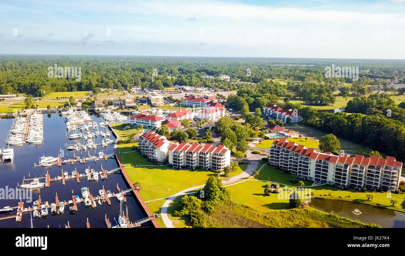 Aerial view of intercoastal marina in South Carolina Stock Photo - Alamy