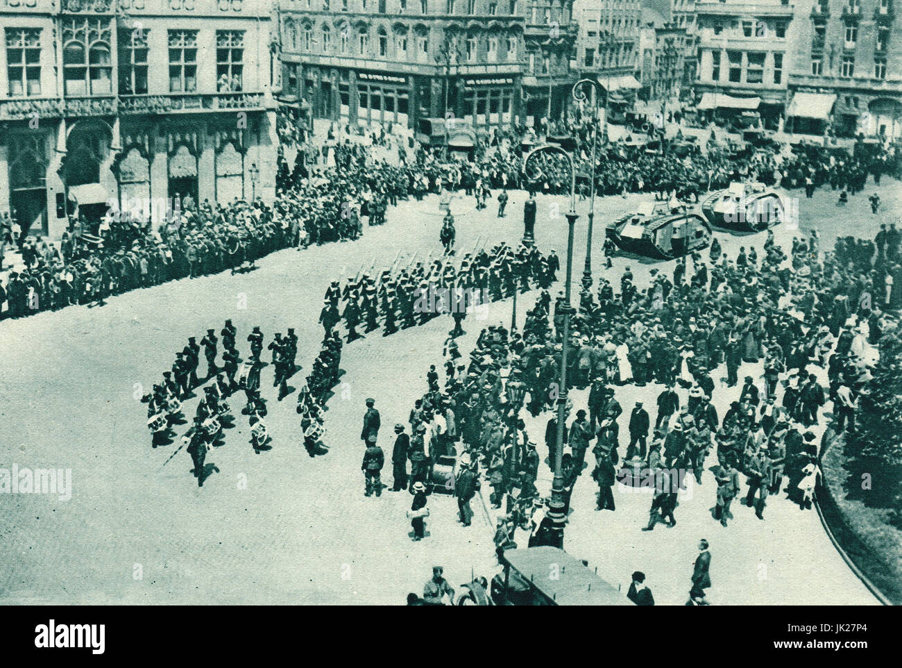 British tanks in Cologne with Navy Guard, 1919 Stock Photo - Alamy