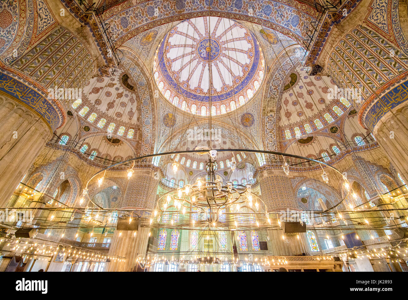 The interior of the Sultan Ahmed Mosque (Blue Mosque) located in ...